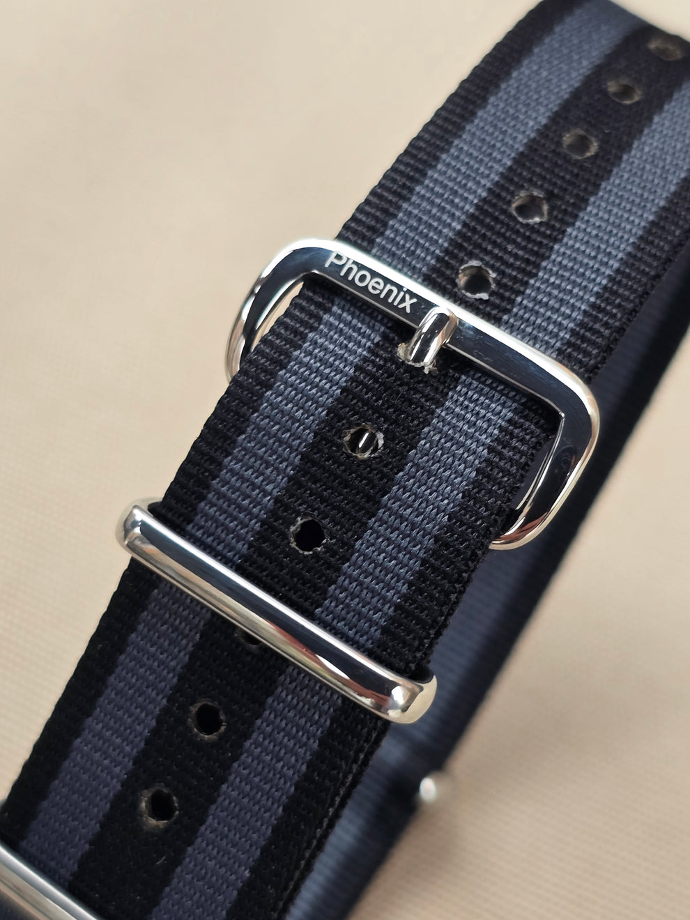 Phoenix Straps: Heritage Edition - Black/Grey "Bond" MOD Nylon Strap