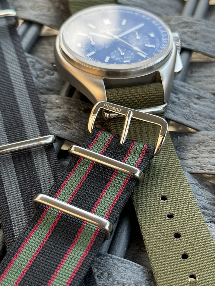 Phoenix Straps: Heritage Edition - Black/Green/Red "Bond" MOD Nylon St