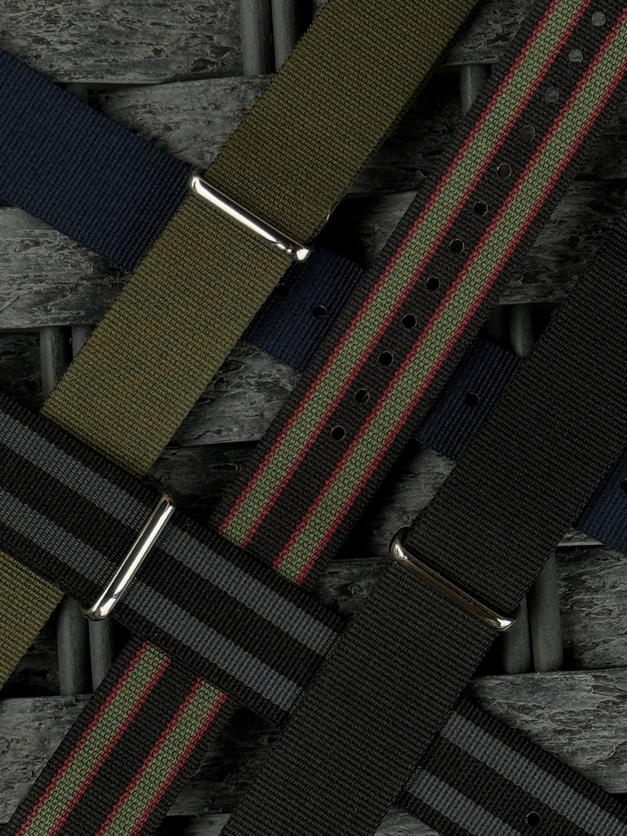 Phoenix Straps: Heritage Edition - Black/Green/Red "Bond" MOD Nylon St